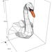 Papercraft Swan DIY paper craft model PDF template kit Low