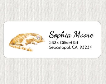 Cat address labels | Etsy