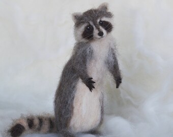 Raccoon Needle Felted Baby Woodland Baby Animal Wool Forest