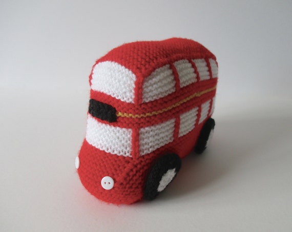London Bus toy knitting pattern