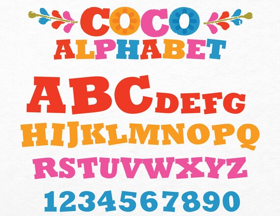 Coco Movie Alphabet Clip Arts Coco AlphabetCoco SVG Letters