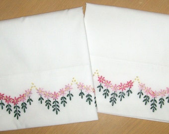 Embroidered pillowcases | Etsy