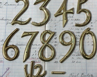Copper Industrial metal numbers 2.5 small vintage
