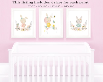 Bunny nursery art | Etsy