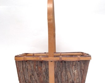 Wooden basket | Etsy