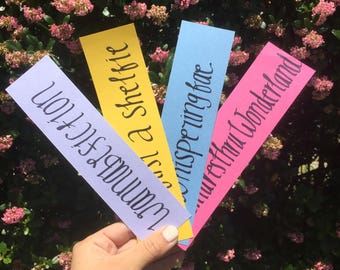 Calligraphy bookmark | Etsy