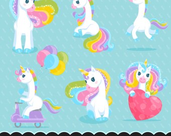 Valentine Unicorn Clipart. Valentine's day unicorn