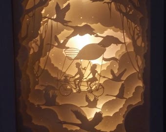 Paper cut light box | Etsy