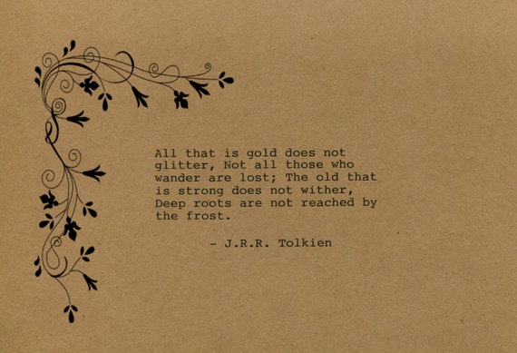 Items similar to J.R.R. Tolkien Quote Made on Typewriter Art Quote Wall ...