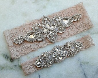 Wedding Garter Crystal Rhinestone Bridal Garter Set Lace
