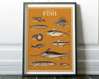 Fish poster | Etsy
