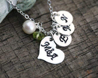 Large infinity Family Tree Necklaceinitial heart