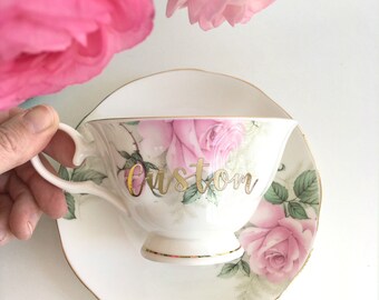 Personalized tea cup | Etsy