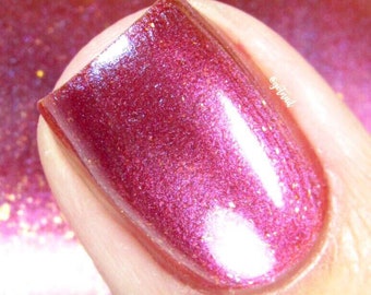 Pink Nail Polish Bright Pink Holo Glitter Jelly Super Cool