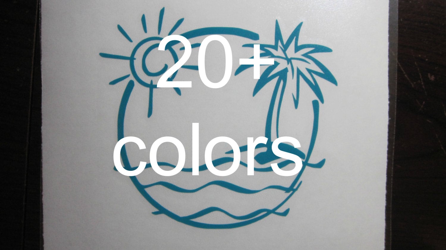 Beach Scene Vinyl Decal / Sticker Available in 24 Colors