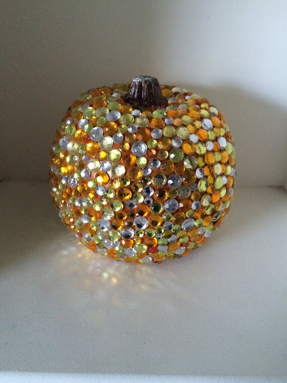 Rhinestone Pumpkin Fall and Halloween Decor