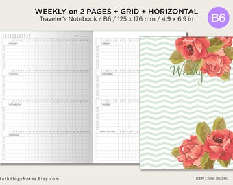 B6 DAILY View Schedule Traveler's Notebook Printable