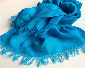 Turquoise blue scarf | Etsy