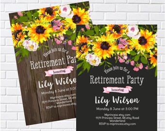 Sunflower invitation | Etsy