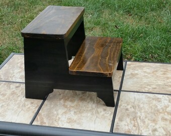 personalized chair step flip stool little Miss red ladybug