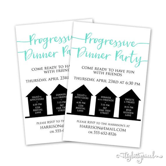 Progressive Dinner Party Invitation Examples