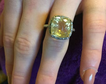 Large citrine ring | Etsy