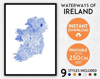 Large Print Ireland Map Ireland poster large Ireland art