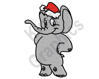 Christmas Elephant Machine Embroidery Design
