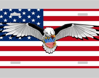 Eagle and American flag DXF file