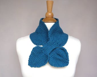 Pull Through Scarf Knitting Pattern Easy Ascot Neck Warmer