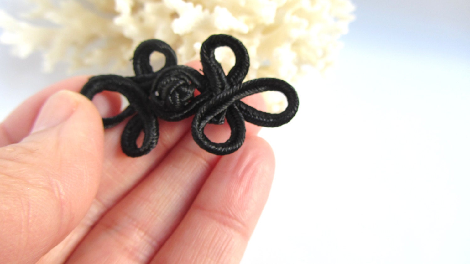 Miniature Frog Closure Small Black Button Closure Doll Clothes