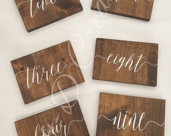 Wood table number | Etsy
