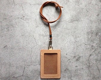 Leather badge holder | Etsy