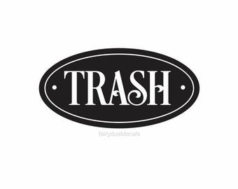 Trash can sticker | Etsy