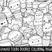 Foods Doodle Coloring Page Printable Cute/Kawaii Coloring