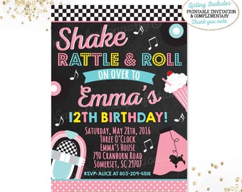 50s party invitation | Etsy