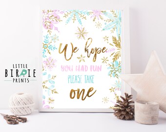 Party Favor Sign We Hope You Had Fun Please Take One Blush