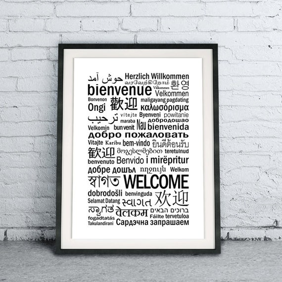 Welcome Different Languages Printable Household Art Print welcome-different-languages-printable-household-art-print