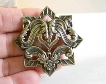 Rampant Stag Pair Deer Buck Felt Heraldic Heraldry Iron on or