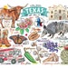 Texas Print illustration state symbols the Lone Star State