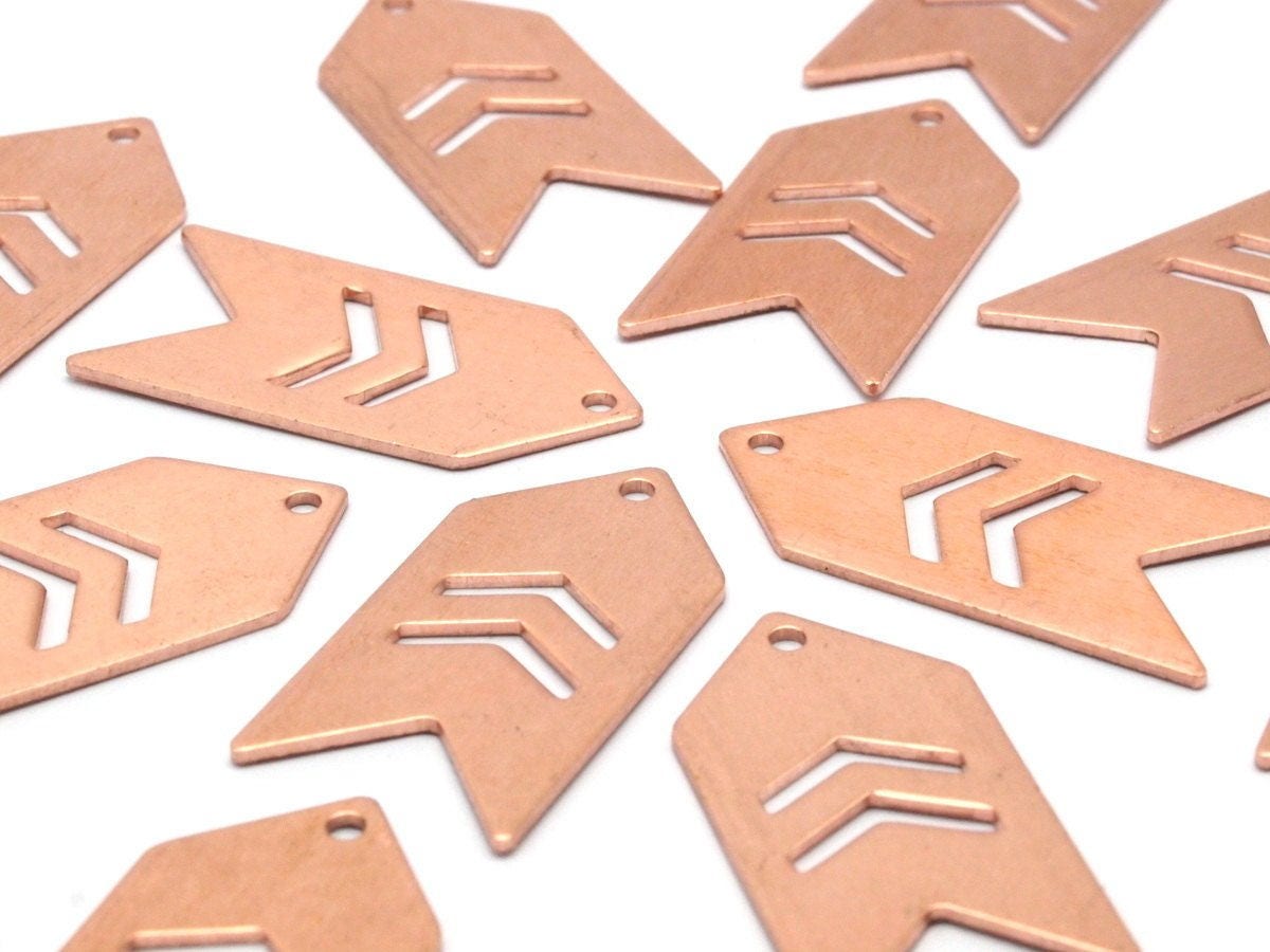 Copper Arrow Chevron 10 Raw Copper Arrow Chevron Charms