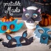Printable Halloween Masks Kit for kids DIY Halloween activity