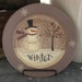 Primitive Winter Scene Snowman Tree and Cardinal Hand Painted