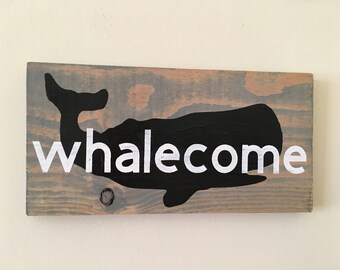 Whale welcome sign | Etsy