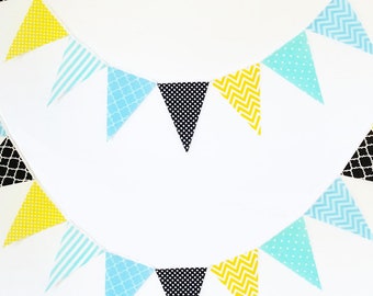 Bunting Banner Fabric Pennant Flags Light Pastel Blue