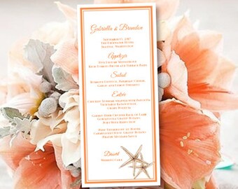 Starfish menu | Etsy