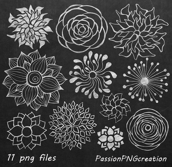 Chalkboard Flower Drawing
