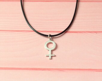 Female Symbol Necklace Feminist Necklace Female Necklace