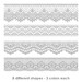 Lace Border Clipart Set In White Grey & Black INSTANT