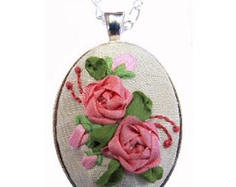 Embroidery pendant | Etsy